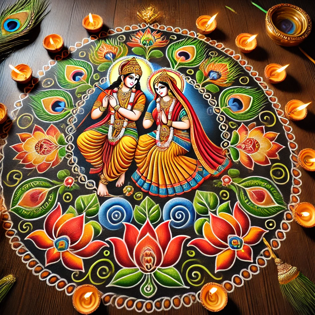 Rangoli design for diwali Ram Sita - Daivya Chakra